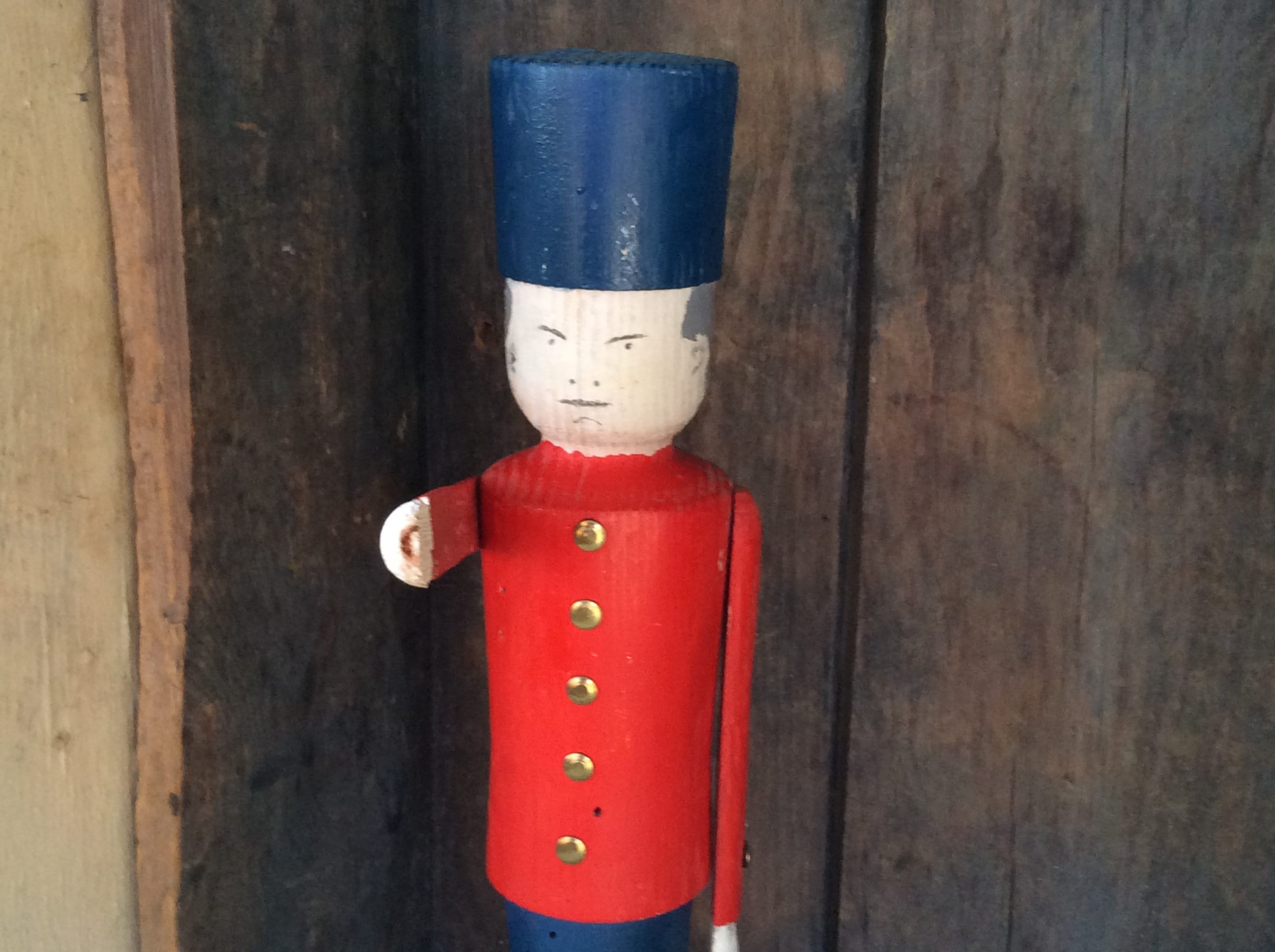 Vintage Primitive Wooden Soldier ~ Folk Art Soldier ~ Wood Turned ...