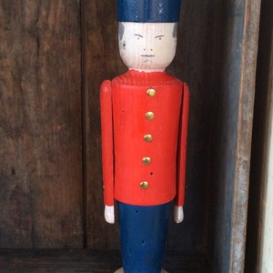 Vintage Primitive Wooden Soldier ~ Folk Art Soldier ~ Wood Turned ...