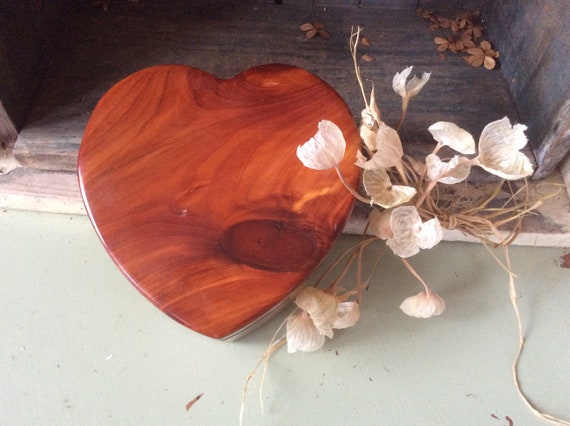 Vintage Wooden Heart Box Wooden Jewelry Box Wood Heart Box | Etsy