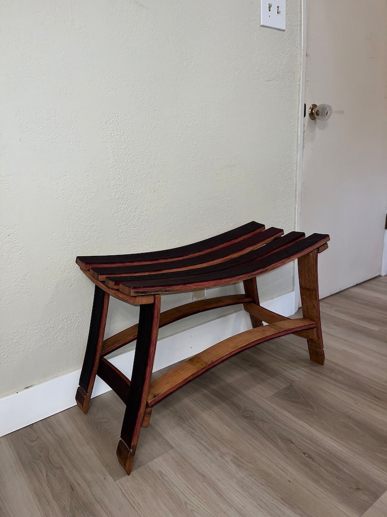 Wine Barrel Stave Bench - Etsy