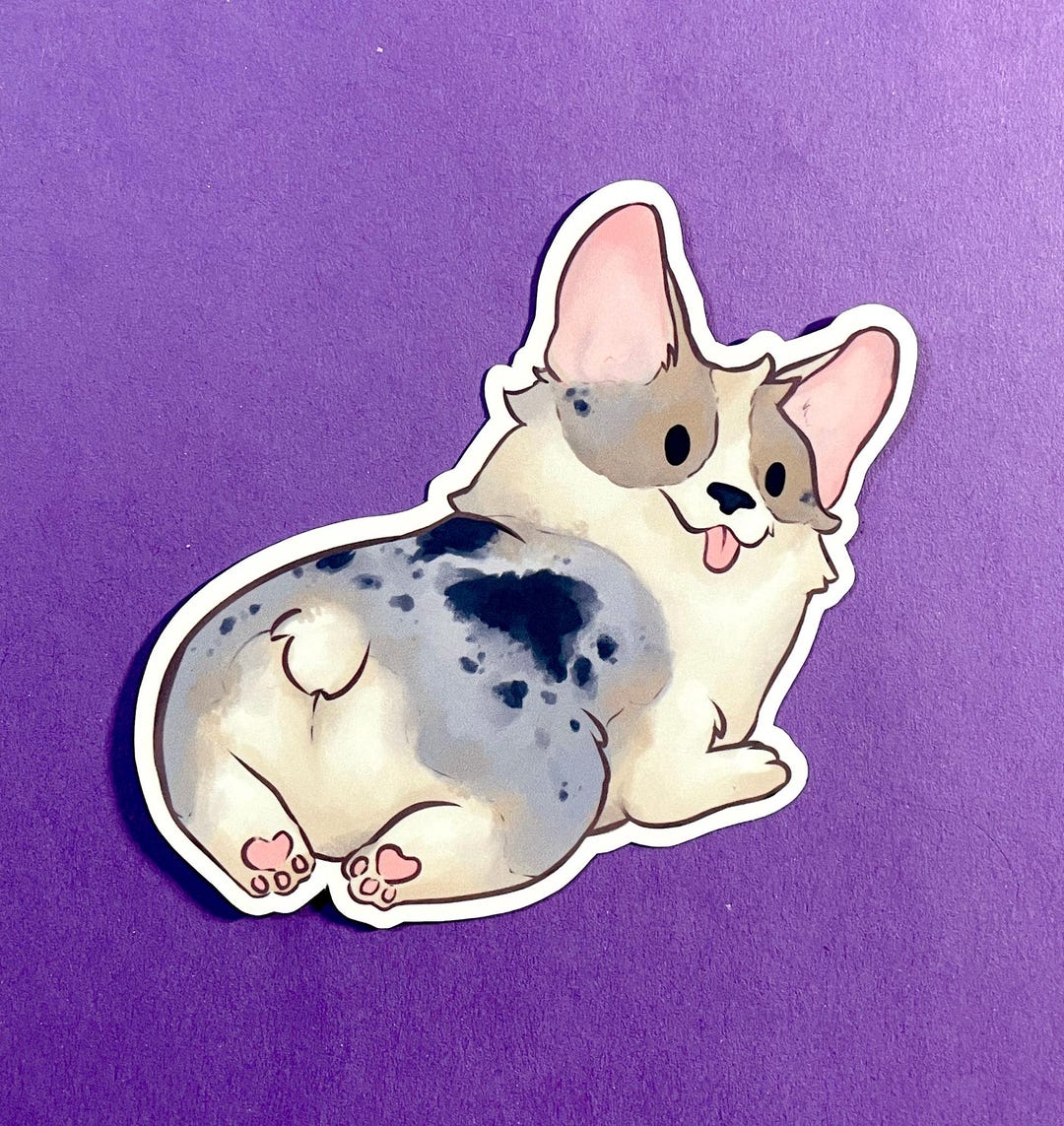 Corgi Butt Waterproof Vinyl Sticker - Etsy