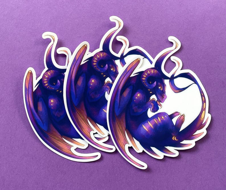 Starry Dragon Vinyl Waterproof Sticker - Etsy