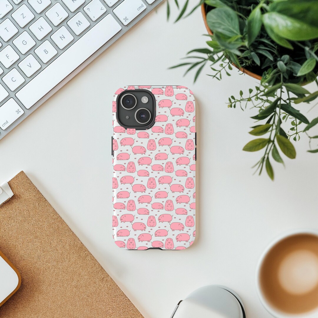 Cartoon Pig Phone Case for iPhone 15 14 13 12 Samsung Galaxy Google ...
