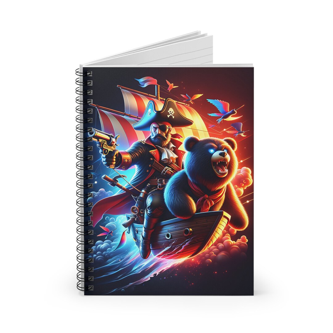 Disney Themed Pirate Ship Spiral Notebook, Pirate Notebook, Bear on ...