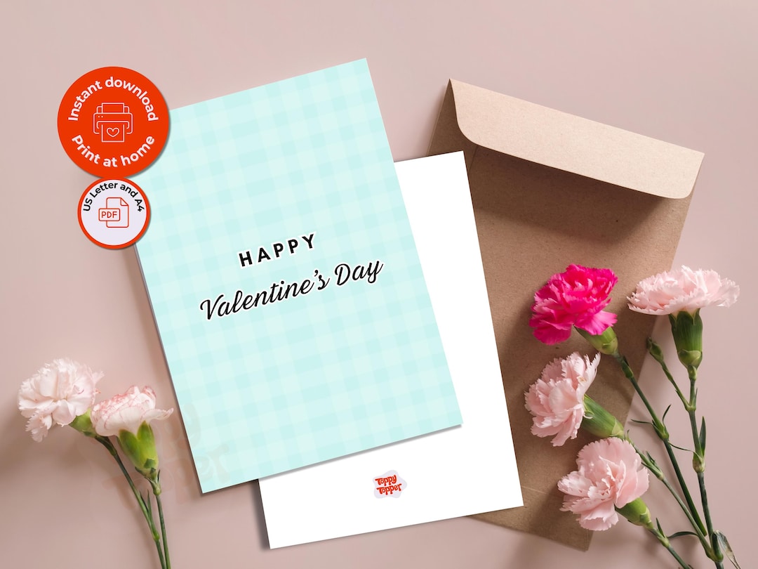 Printable Blue Valentine's Card | Simple, Modern and Minimalist ...