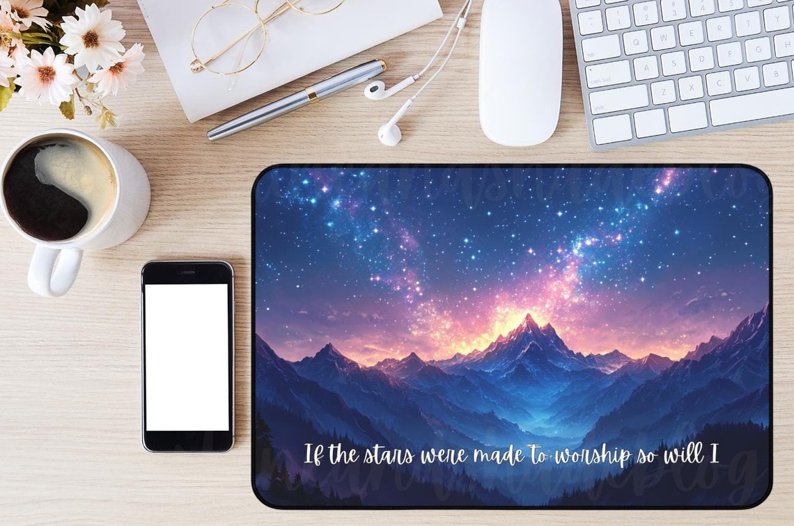 Christian Desk Mat. If the Stars Were Made to Worship so Will I. Faith ...