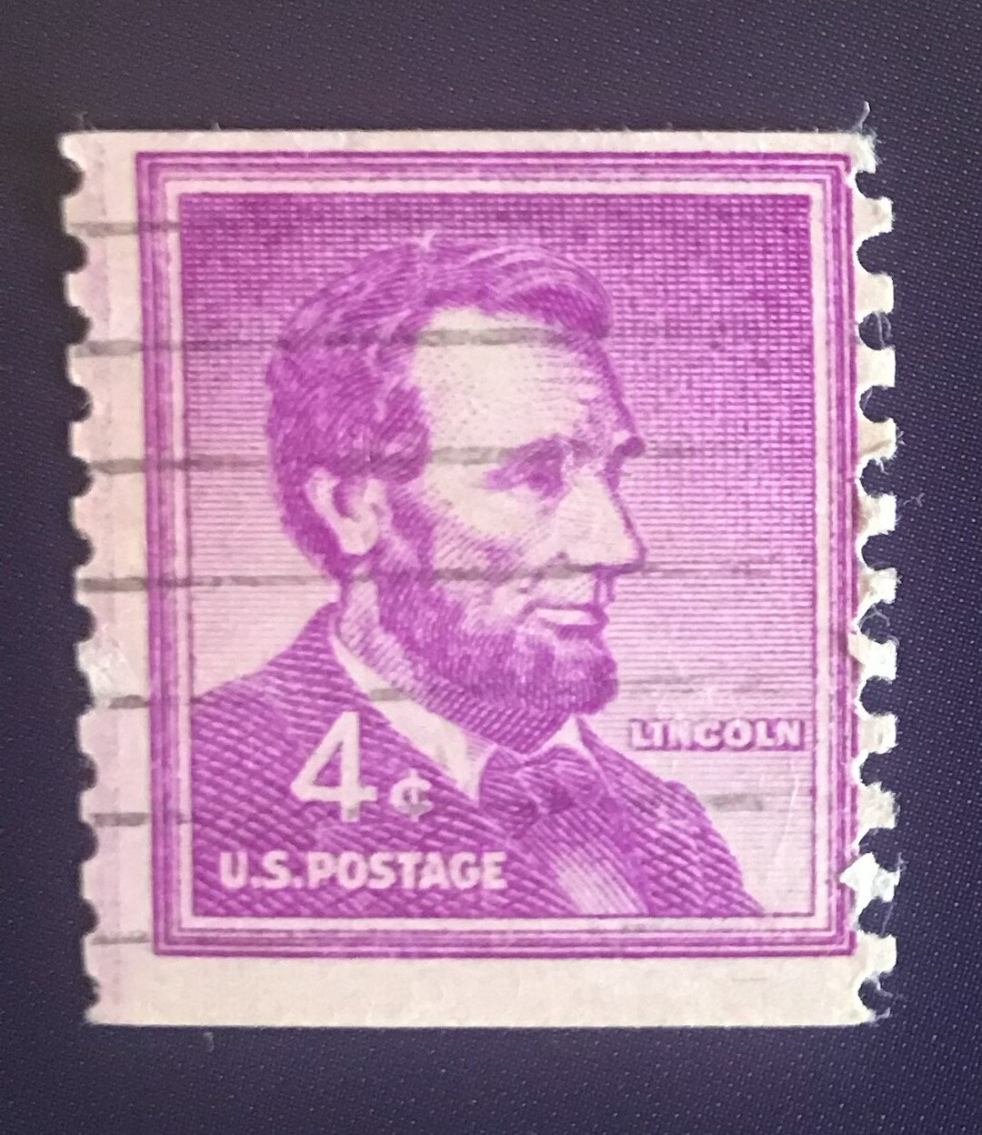 Very Rare USA Stamp Abraham Lincoln, 4 Cents, Purple, 1954. - Etsy UK