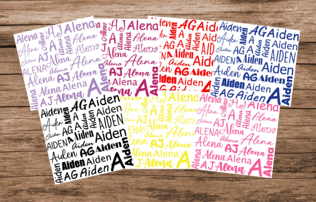 Back to School Name Decals, School Name Sheets, School Labels, Vinyl ...