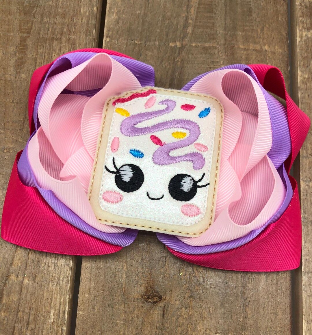 Poptart Hair Bow/ Girl Hair Bow/cute Hair Bow, Purple/kawaii Hair Bow ...