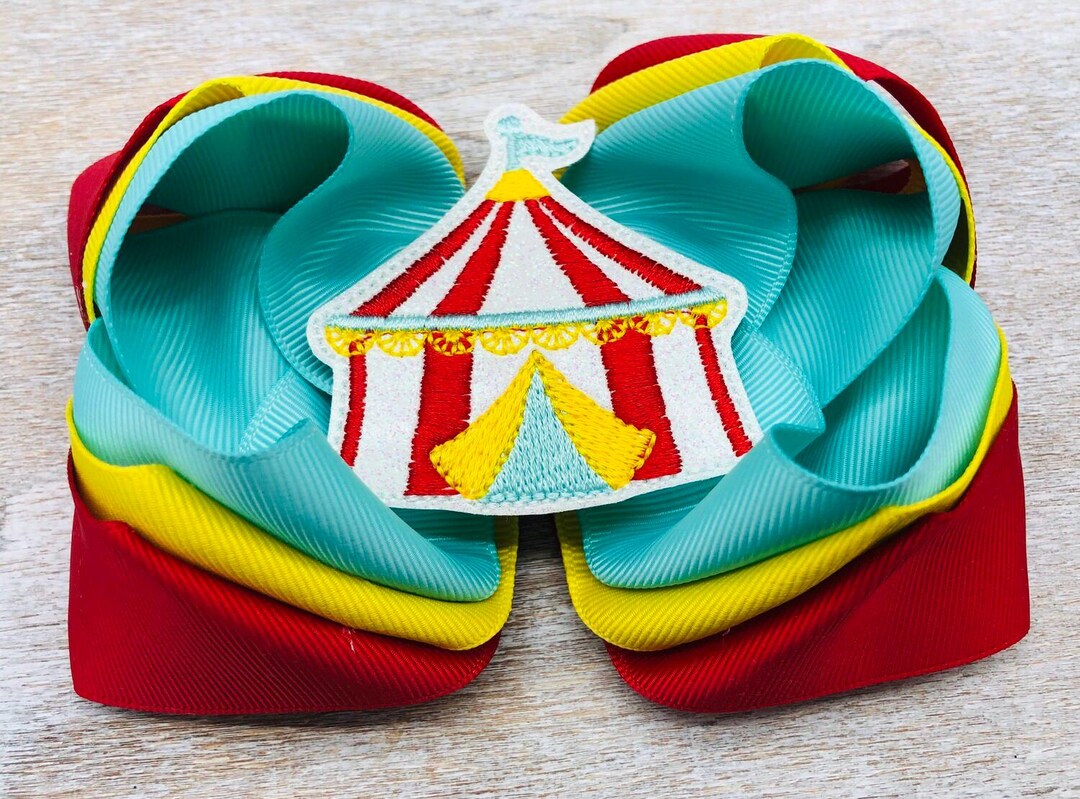 Circus Hair Bow/ Girl Hair Bow/cute Hair Bow, Purple/circus Tent Hair ...