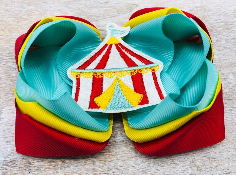 Circus Hair Bow/ Girl Hair Bow/cute Hair Bow, Purple/circus Tent Hair ...