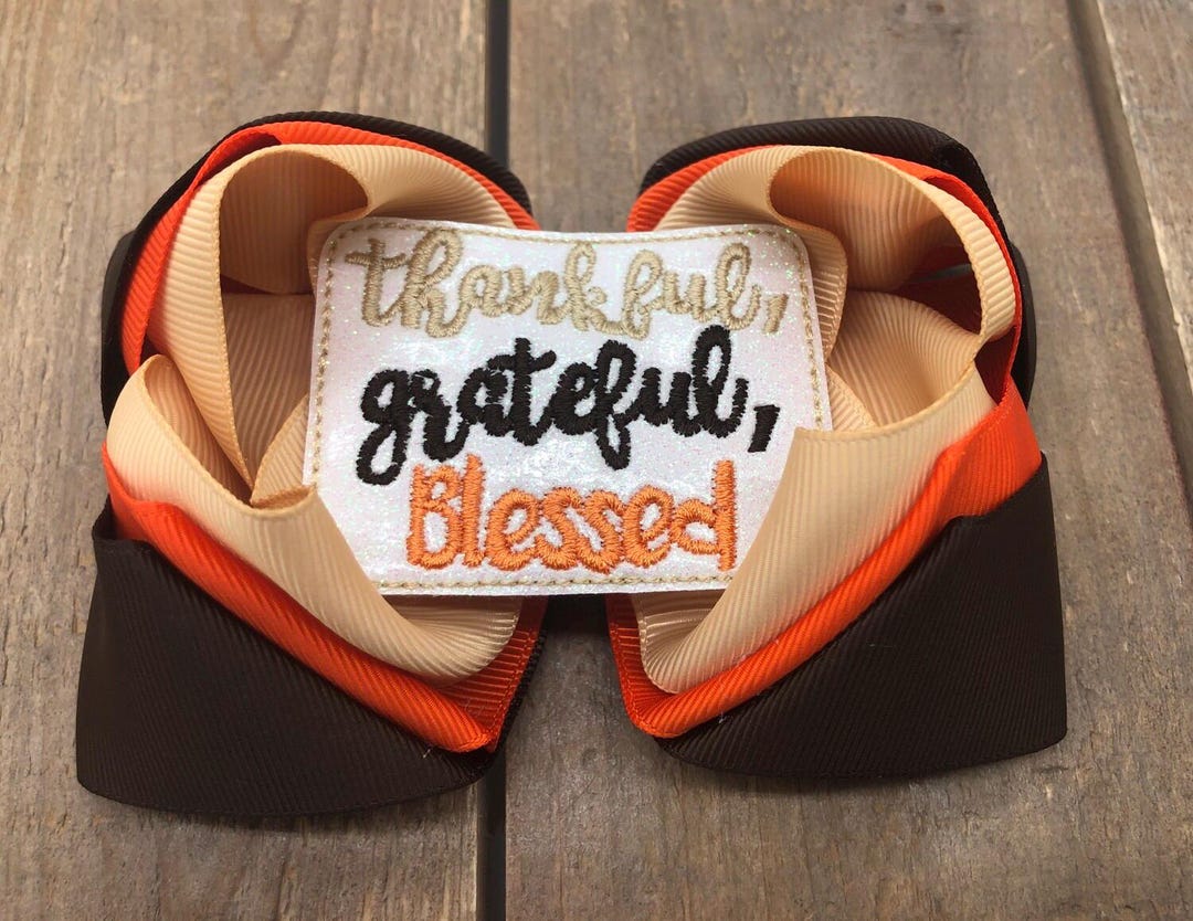 Thankful, Grateful, Blessed Hair Bow/ Girl Hair Bow/cute Hair Bow, Fall ...