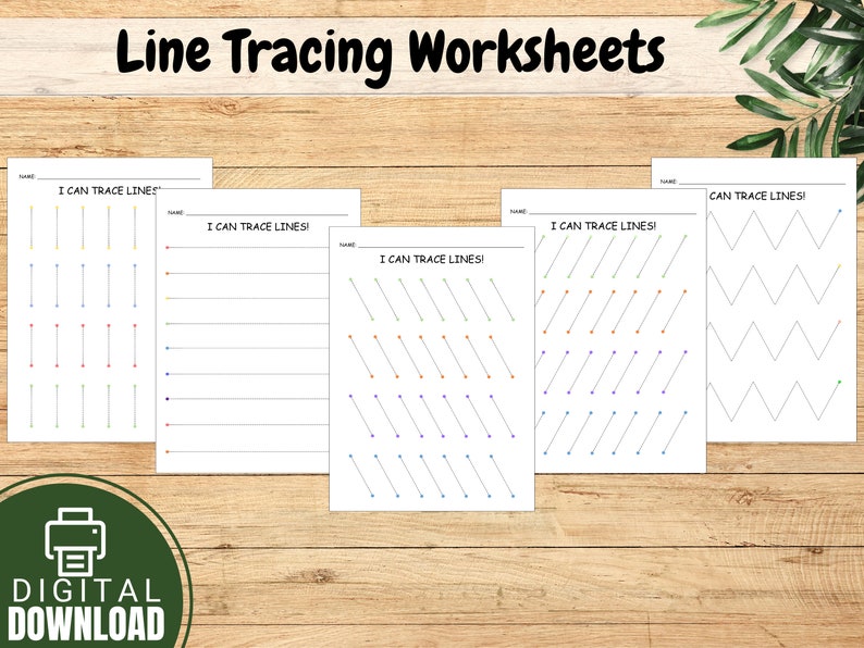 Beginning Line Tracing Worksheets Printable, Trace the Lines ...