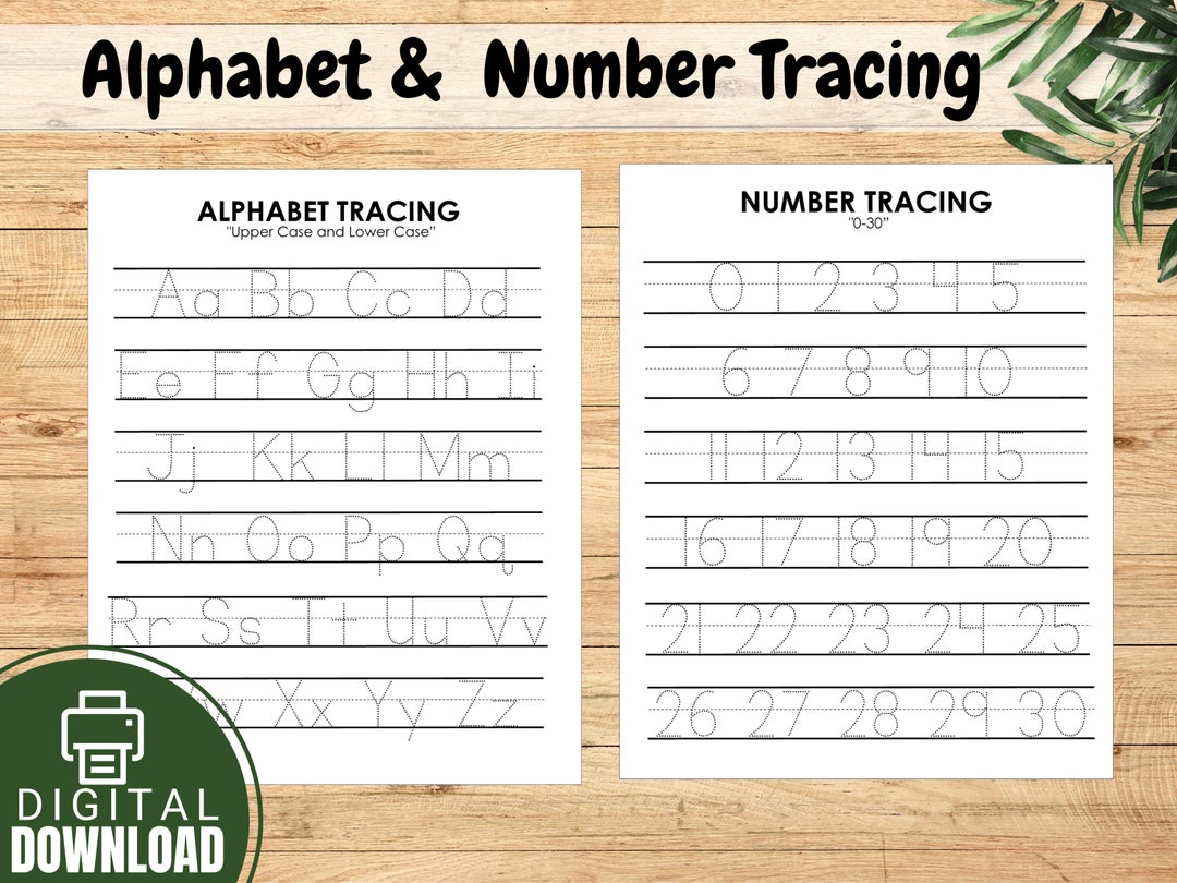 Alphabet Number Tracing Worksheet, Handwriting Practice, Letter Tracing ...