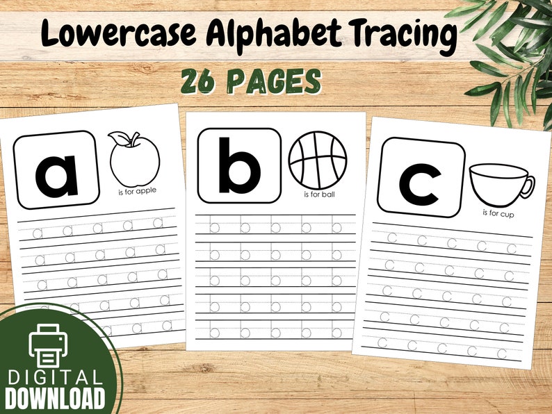Lowercase Alphabet Tracing Worksheets, Letter Tracing, Handwriting ...