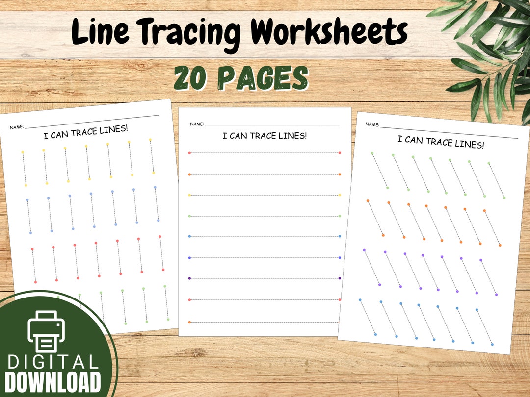 Beginning Line Tracing Worksheets Printable, Trace the Lines ...