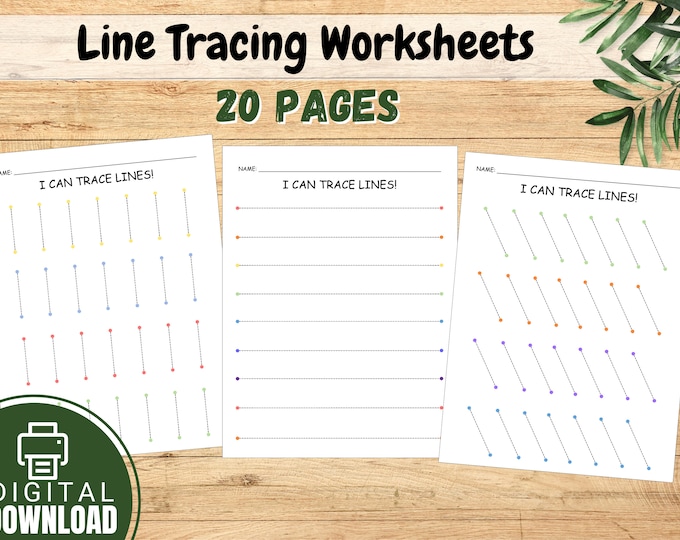 Beginning Line Tracing Worksheets Printable, Trace the Lines ...