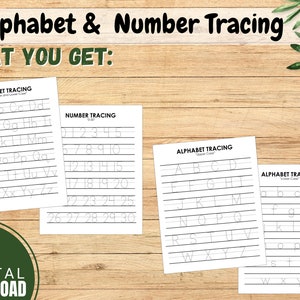 Alphabet Number Tracing Worksheet, Handwriting Practice, Letter Tracing ...