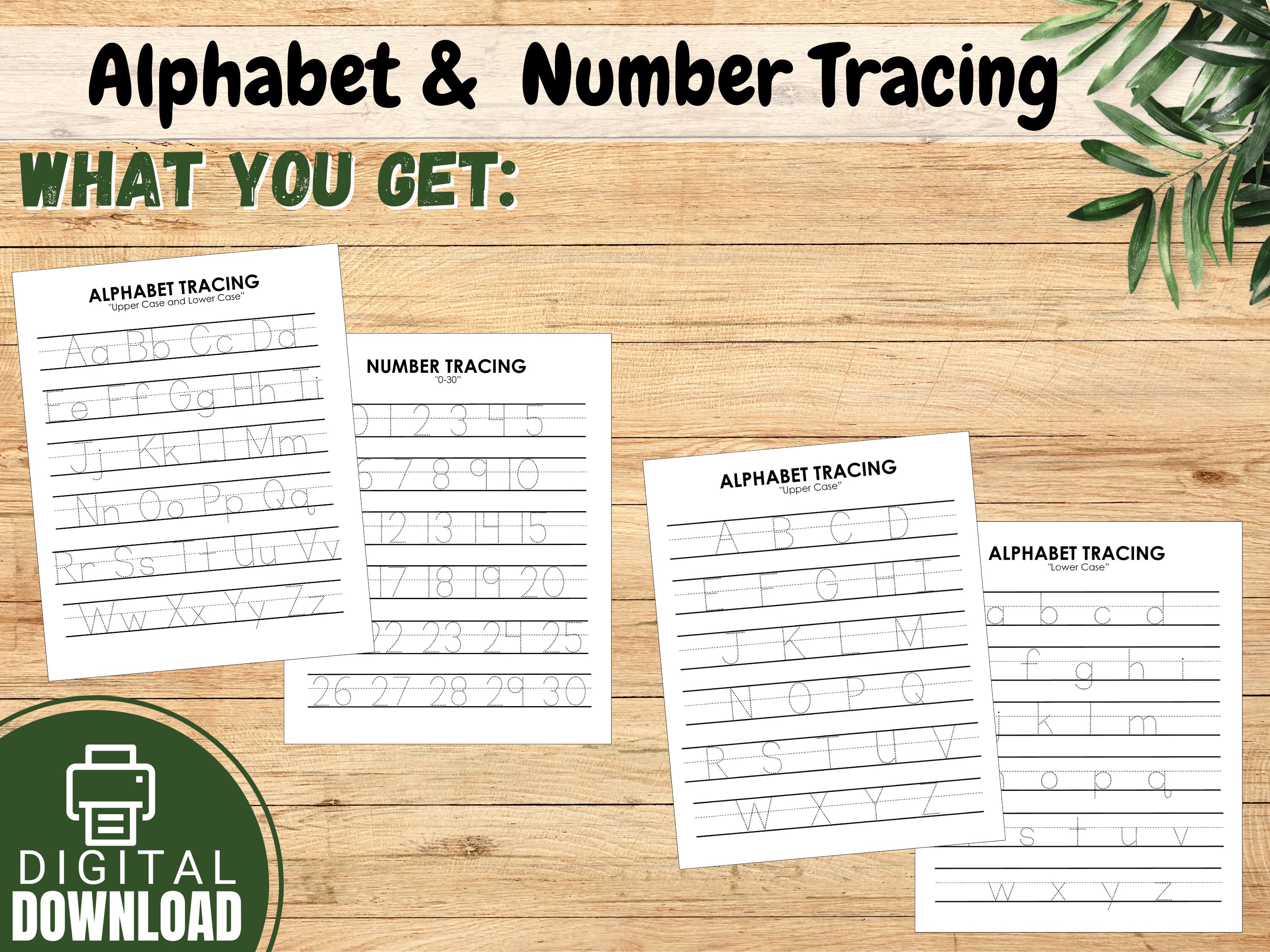 Alphabet Number Tracing Worksheet, Handwriting Practice, Letter Tracing ...