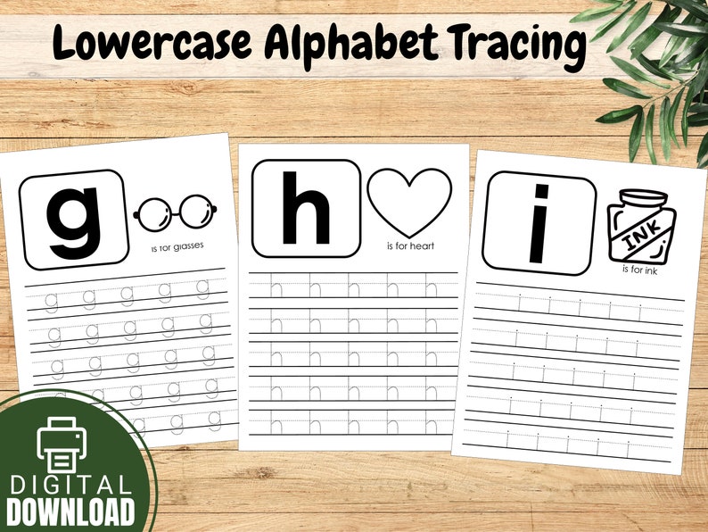 Lowercase Alphabet Tracing Worksheets: Preschool Handwriting (PDF) - Etsy