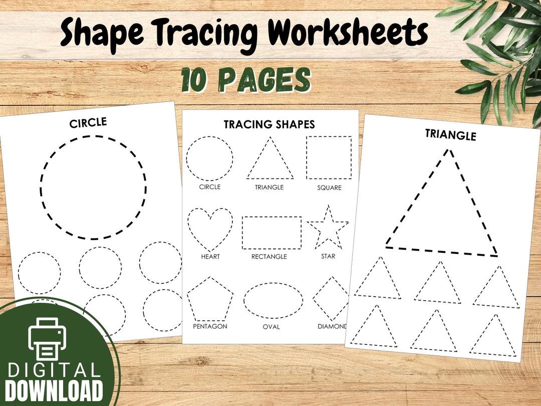 Shape Tracing Worksheets, Handwriting Practice, Preschool Activities ...