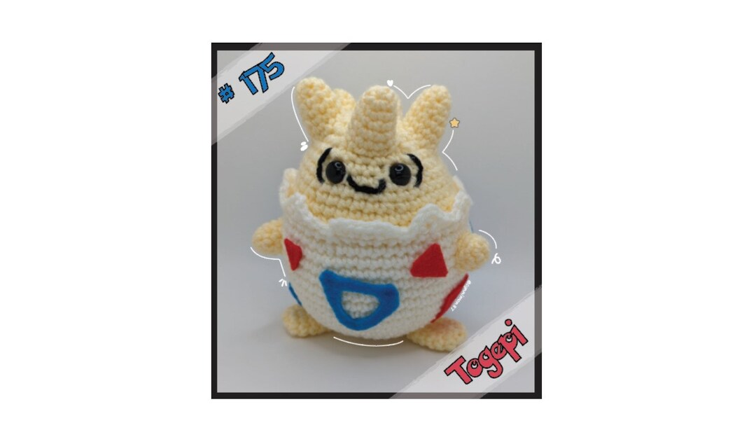 Togepi Chibi Pokemon Crochet Amigurumi Plush Doll - Etsy