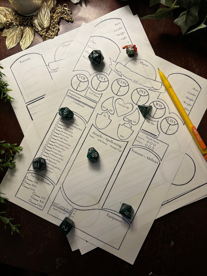 Minimalist Dnd 5E Character Sheet: PDF Digital Download, Fillable and ...