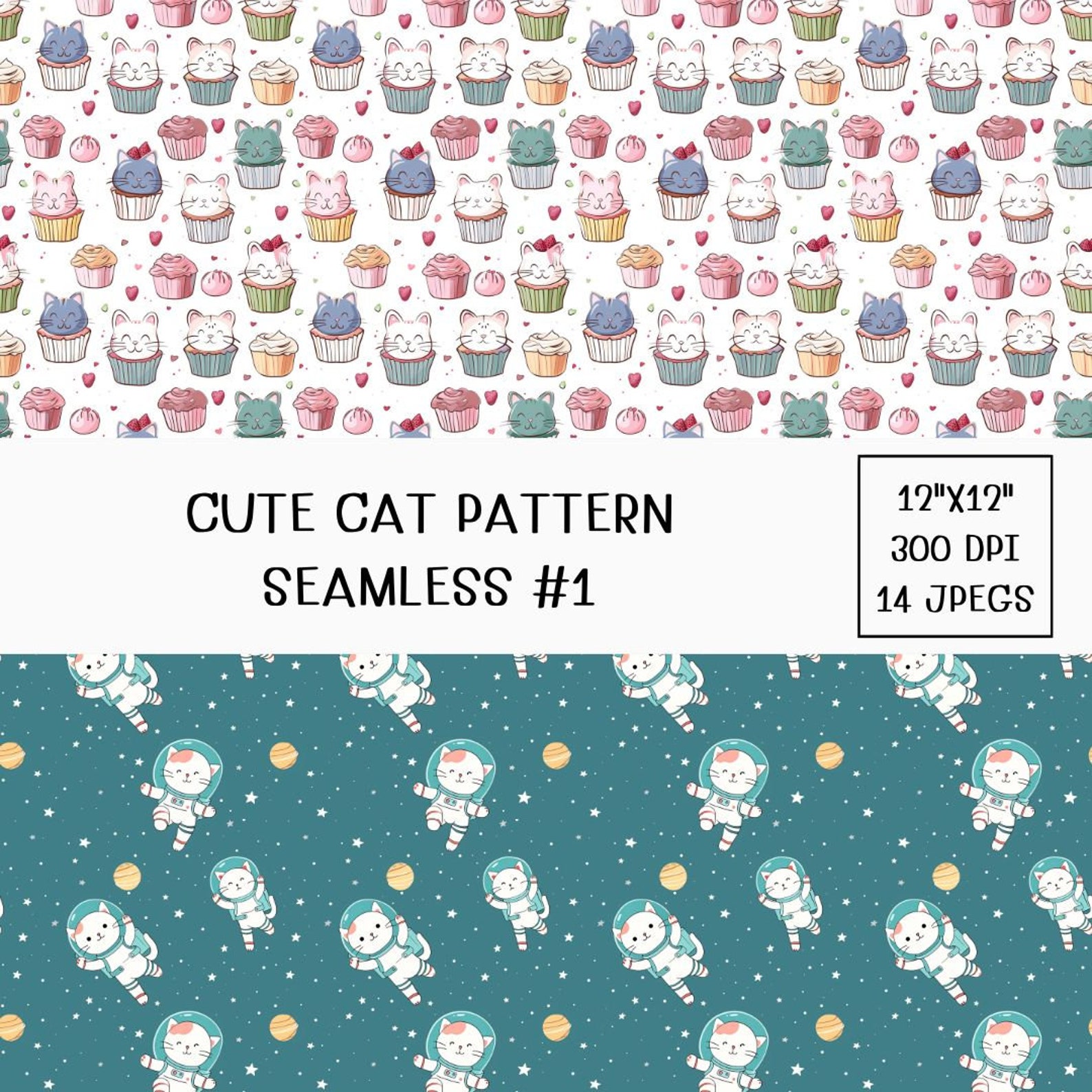 Digital Paper, Cute Cat, Seamless. Digital Paper, Cute Cat 1 - Etsy