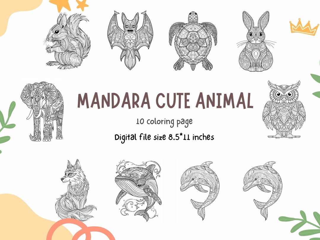 10 Animal Mandarin Coloring Pages. Cute Animal Mandarin Coloring Page ...