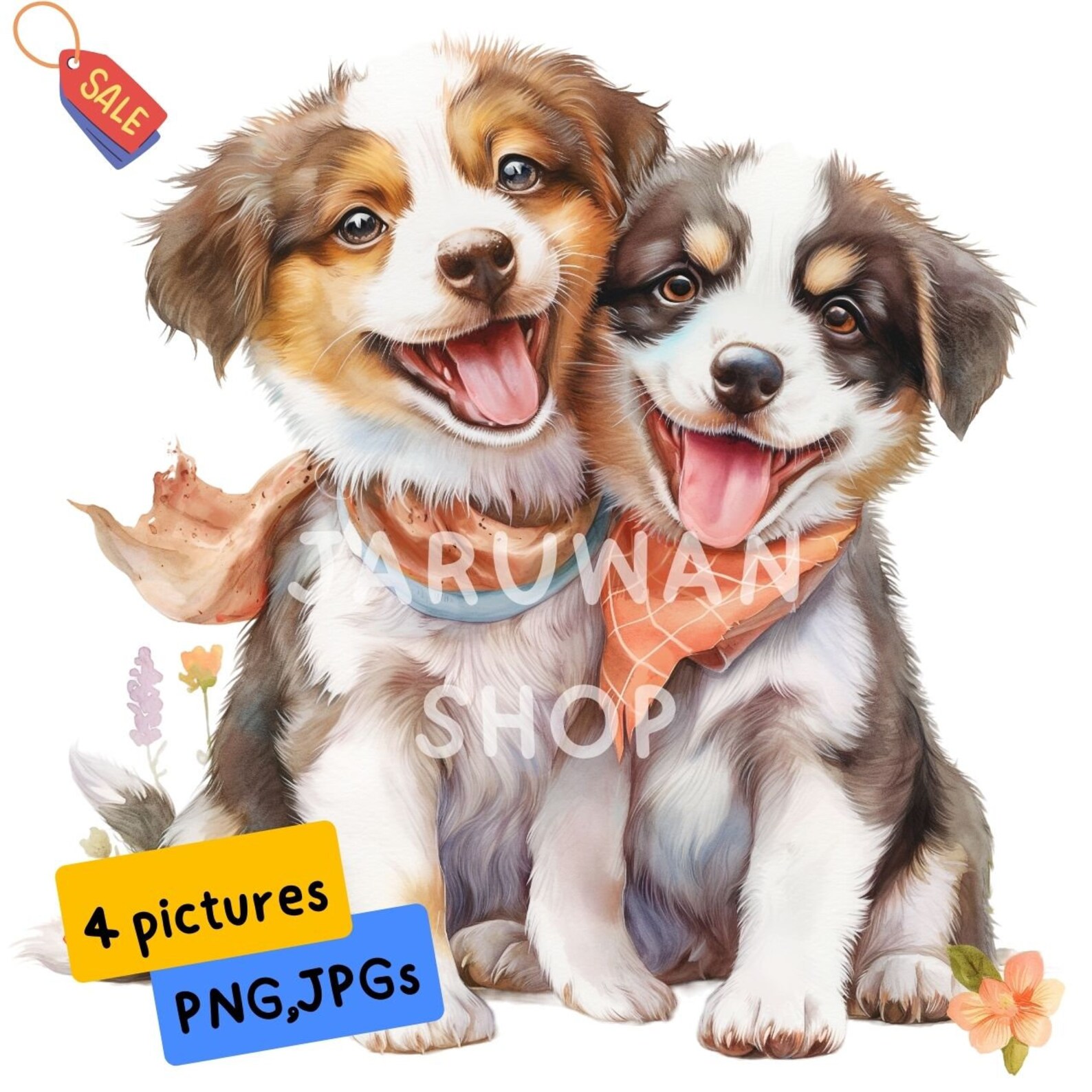 Digital Product Clip Art Cute Puppy Can Be Used to Design Shirts, Mugs ...