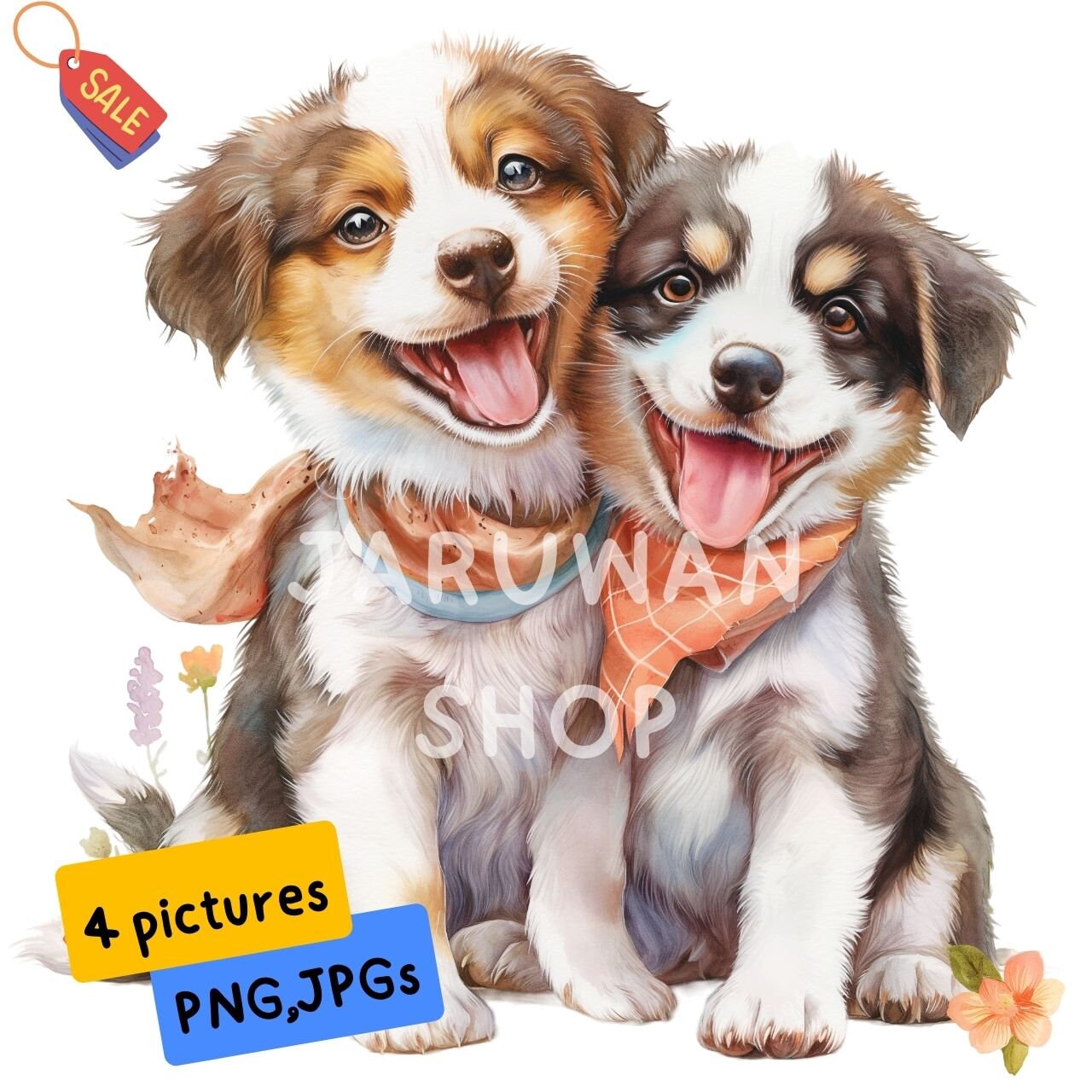 Digital Product Clip Art Cute Puppy Can Be Used to Design Shirts, Mugs ...