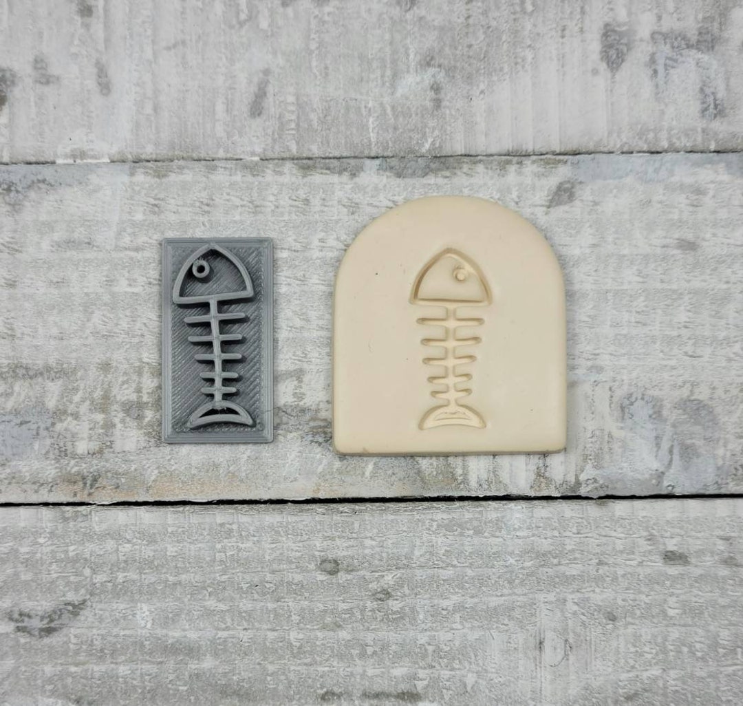 Fish Bones Skelton Greek Texture Stamp for Earring Pendant Embossing on ...