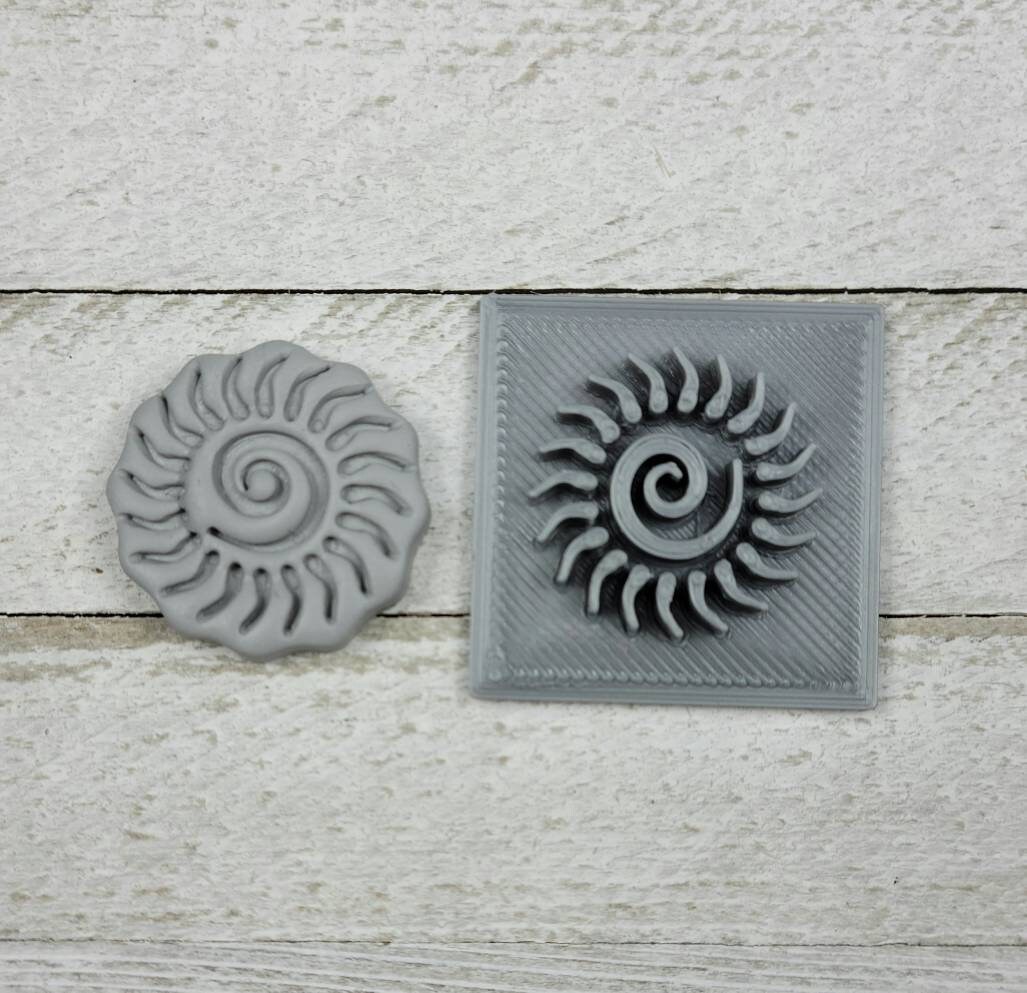 Tribal Sun Swirl Texture Stamp for Earring Pendant Embossing - Etsy