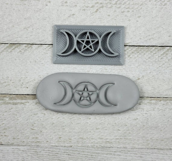 Triple Moon Symbol Wiccan Texture Stamp for Earring Pendant - Etsy
