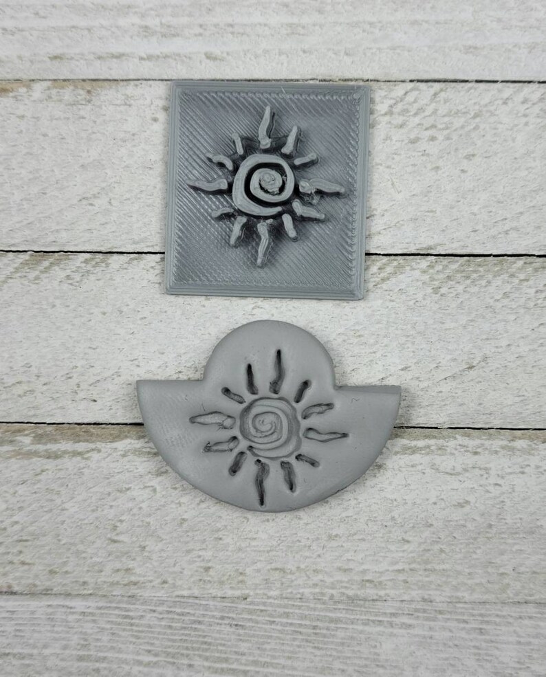 Aztec Tribal Sun Swirl Texture Stamp for Earring Pendant Embossing on ...