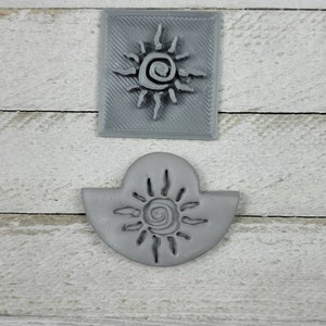 Aztec Tribal Sun Swirl Texture Stamp for Earring Pendant Embossing on ...