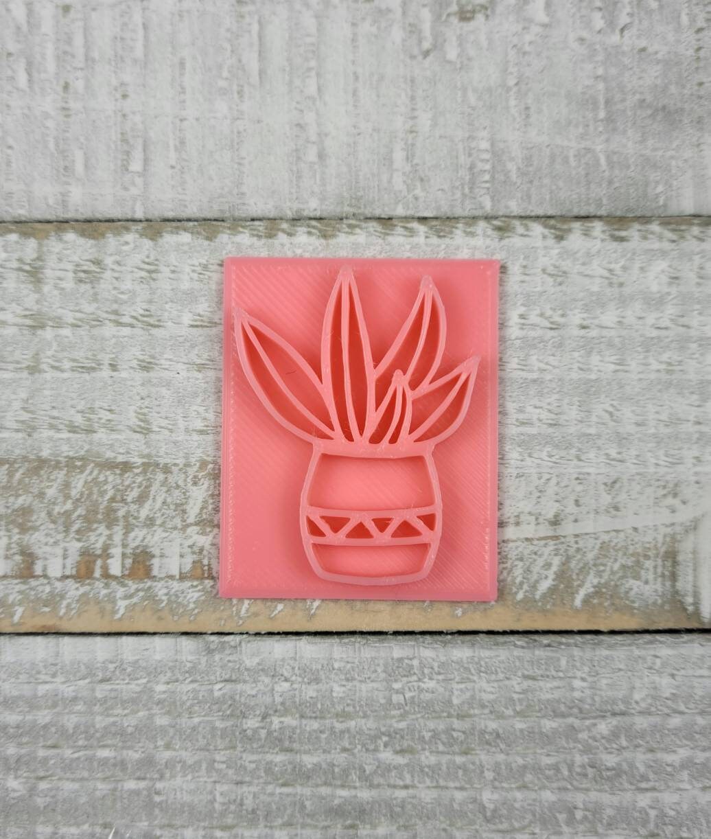 Pod Leaf Stem Potted Texture Stamp for Earring Pendant | Etsy