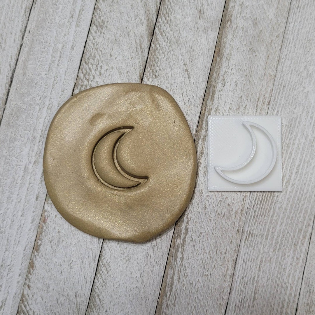 Crescent Moon, 1 Inch, Texture Stamp, for Pendant, for Earring ...