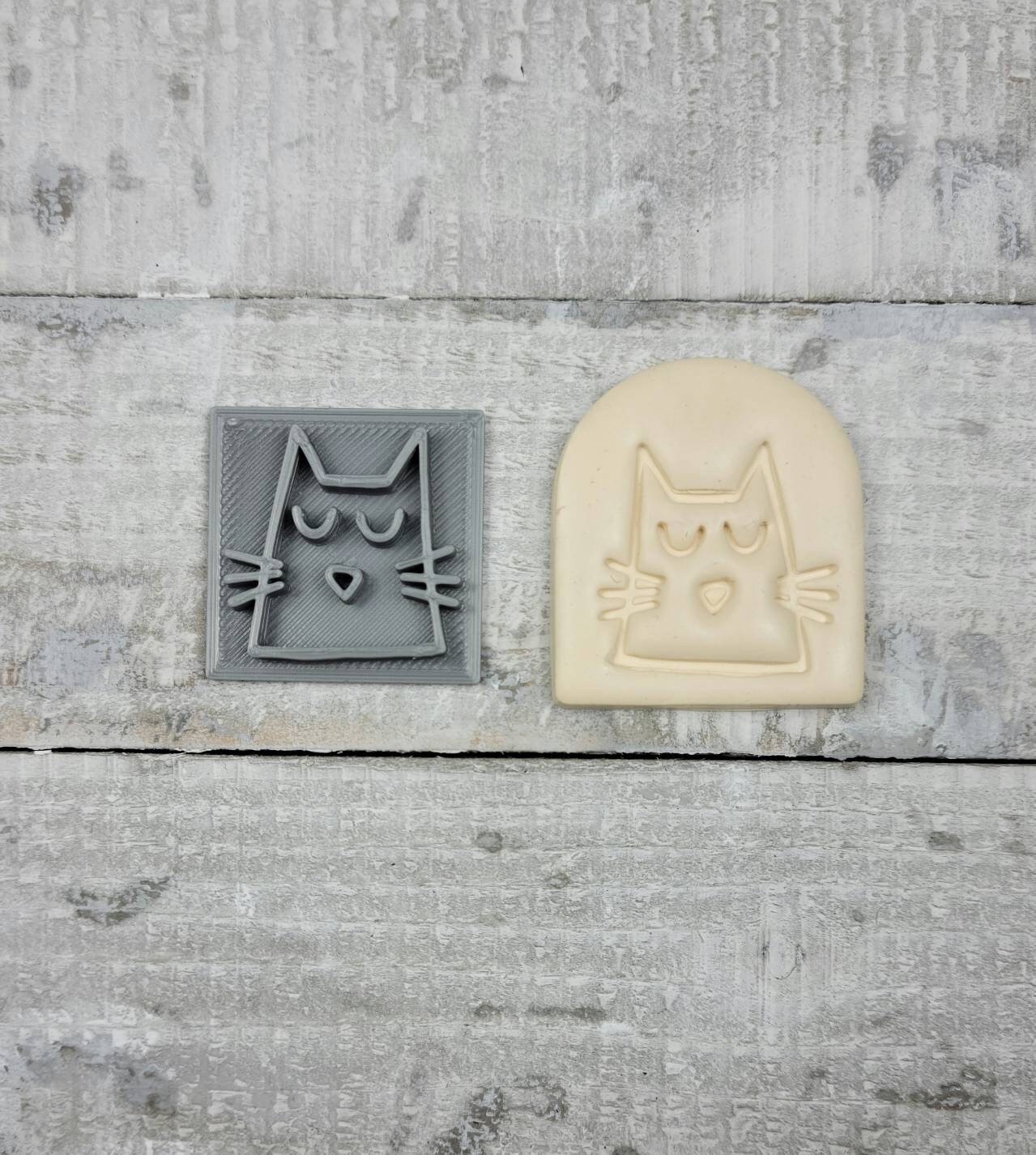 Sleepy Kitty Cat Face Texture Stamp for Earring Pendant | Etsy