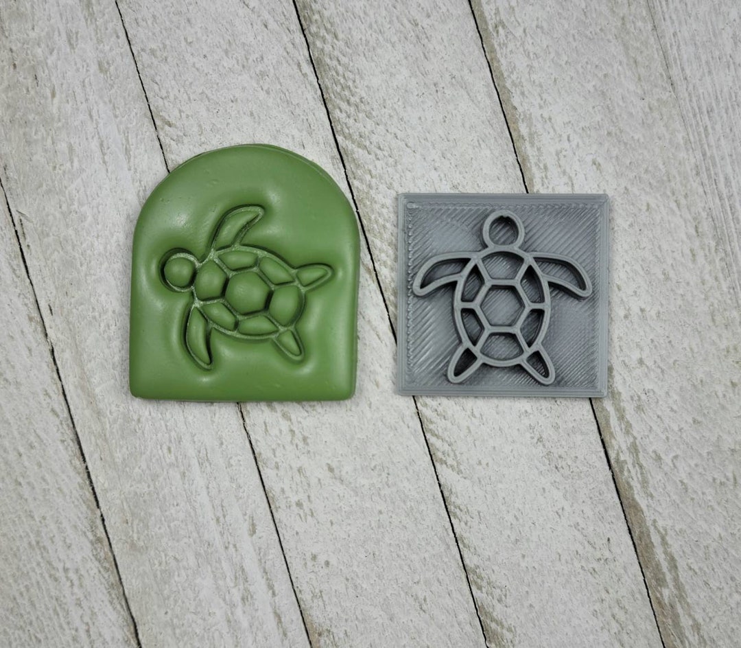 Sea Turtle 1 Inch Texture Stamp for Polymer Clay Earring Pendant ...