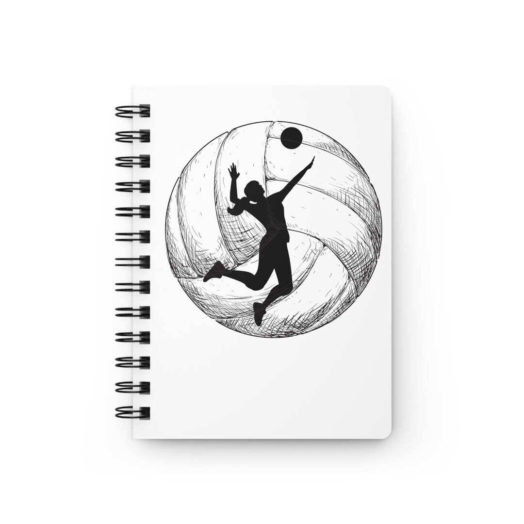 Volleyball Spiral Bound Journal, Back to School, School Supplies, Gifts ...