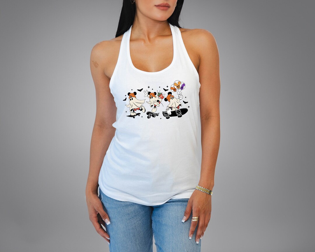 Disney Halloween Ghost Tank Top, Cute Ghost Tank Top, Mickey Head ...