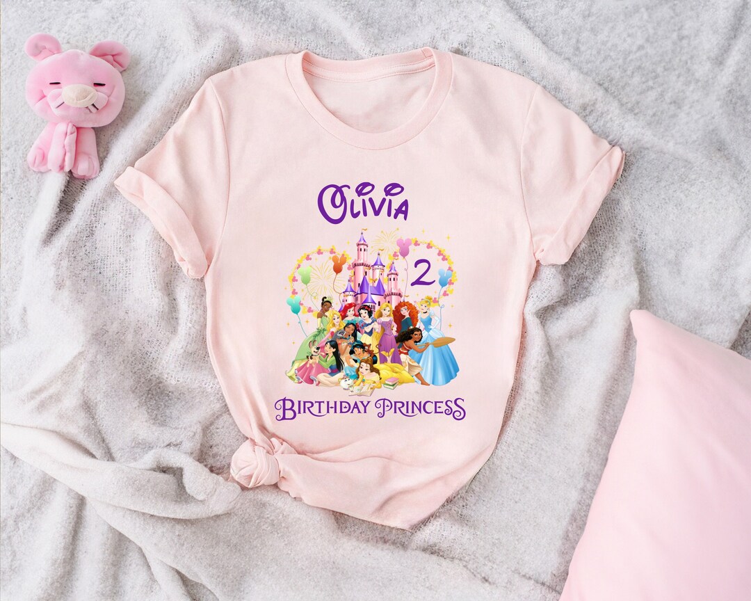 Disney Princess Birthday Shirt, Birthday Princess Shirt, Kids Birthday Shirt, Custom Birthday ...