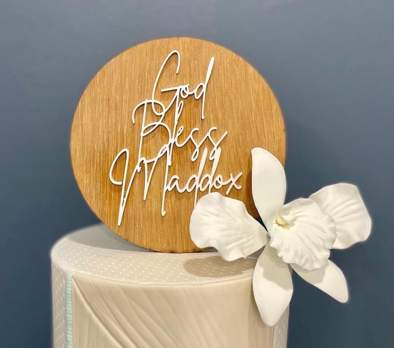 God Bless Wooden Cake Topper - Etsy