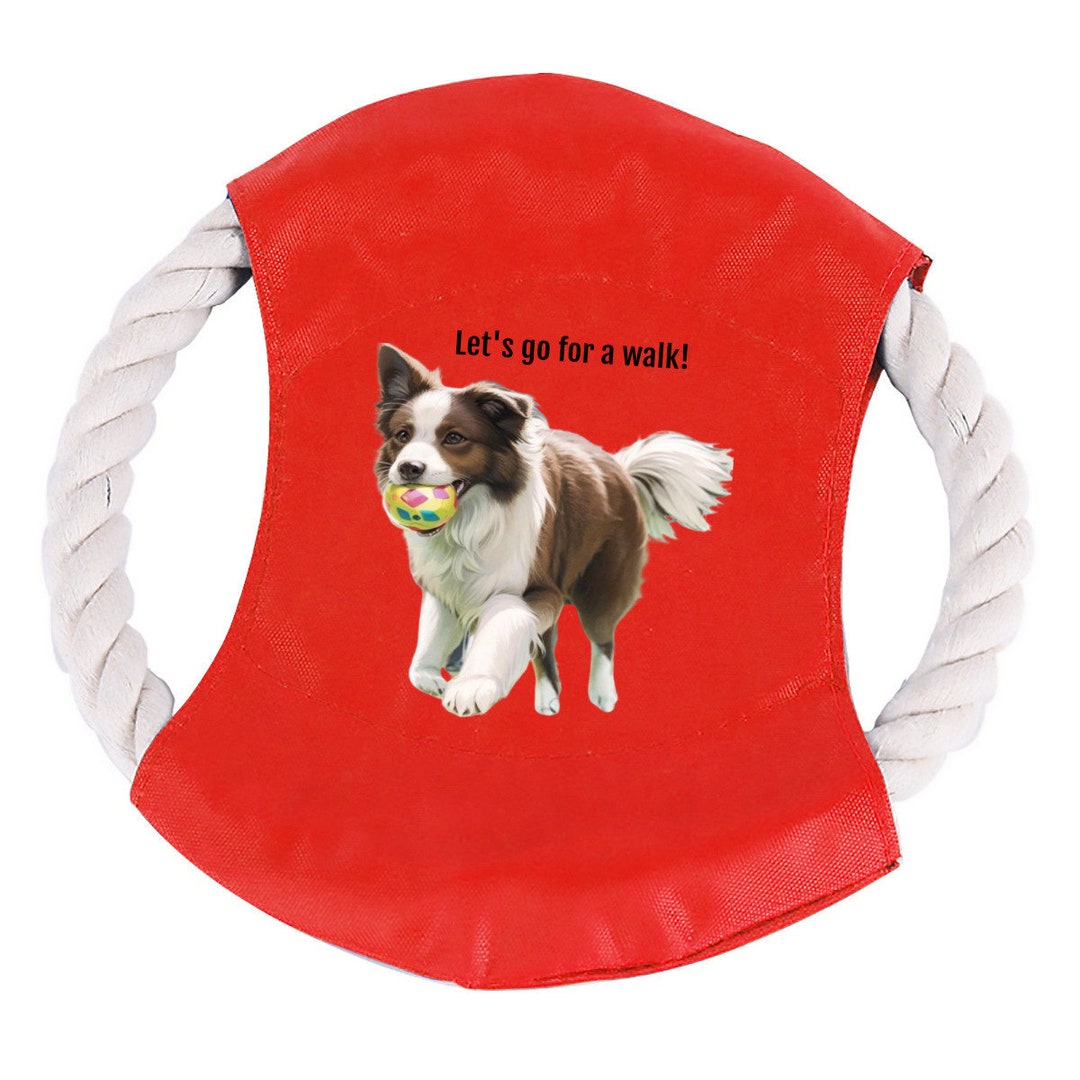 Custom Cotton Rope Frisbee Dog Toy Personalised Photo Cartoon Style Pet ...