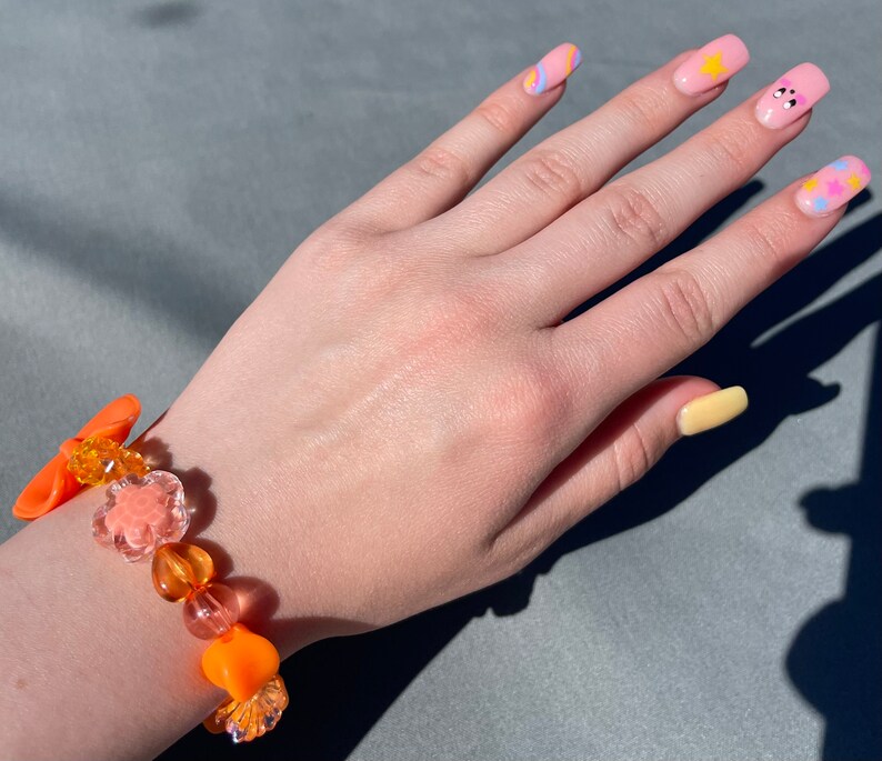 Kawaii Pink Orange Yellow Green Blue Purple White Clear Jfashion Decora ...