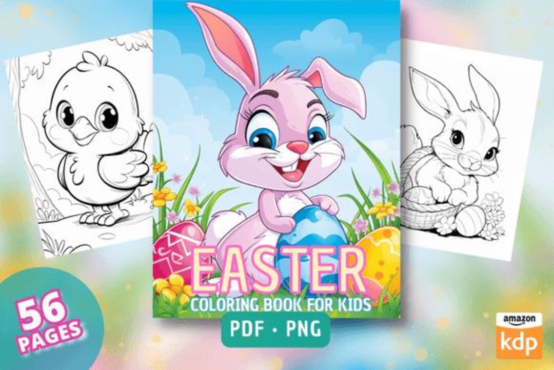 Happy Easter Bold and Easy Coloring Book | 56 Fun Pages for Kids ...