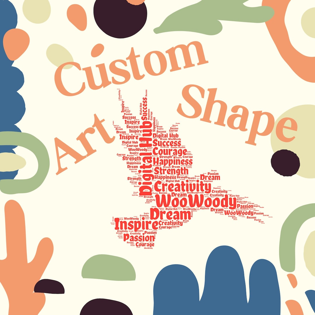 Custom Shape Word Art | Personalized Shape & Font Design | Word Cloud ...