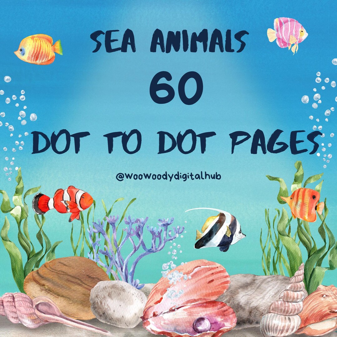 Sea Animals Dot-to-dot: 60 Kids Activity Pages (printable) - Etsy UK