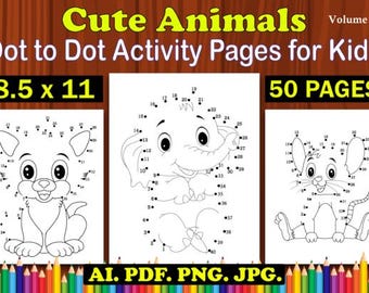 Kids PRINTABLE Dot to Dot Activity Pages - Etsy